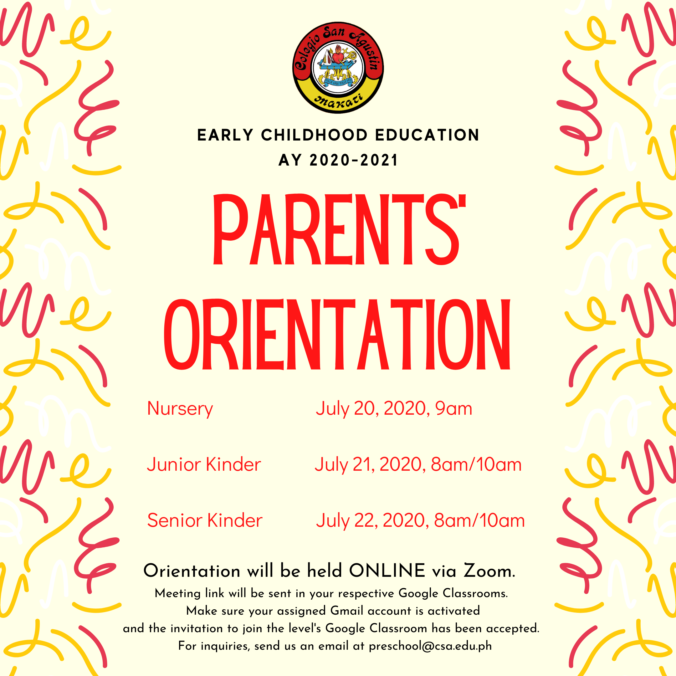 School Orientation Invitation