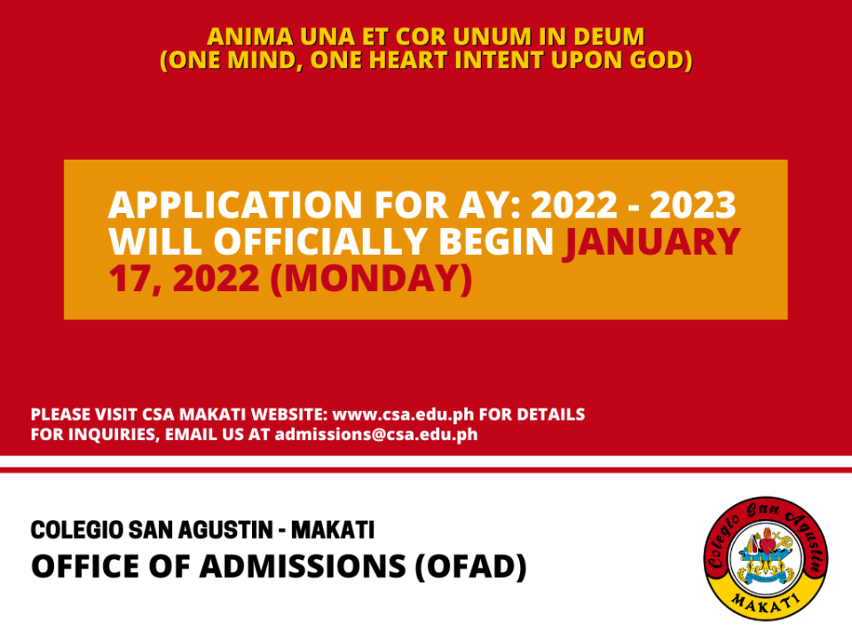 Admissions – Colegio San Agustin Makati