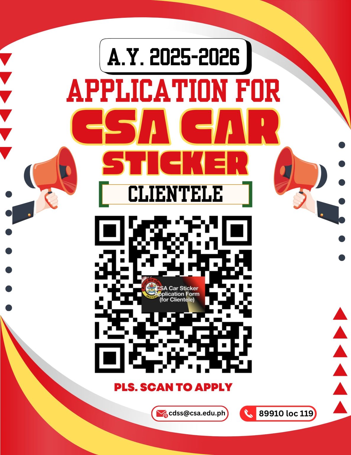 CSA Car Sticker A.Y. 2025-2026 – Colegio San Agustin Makati
